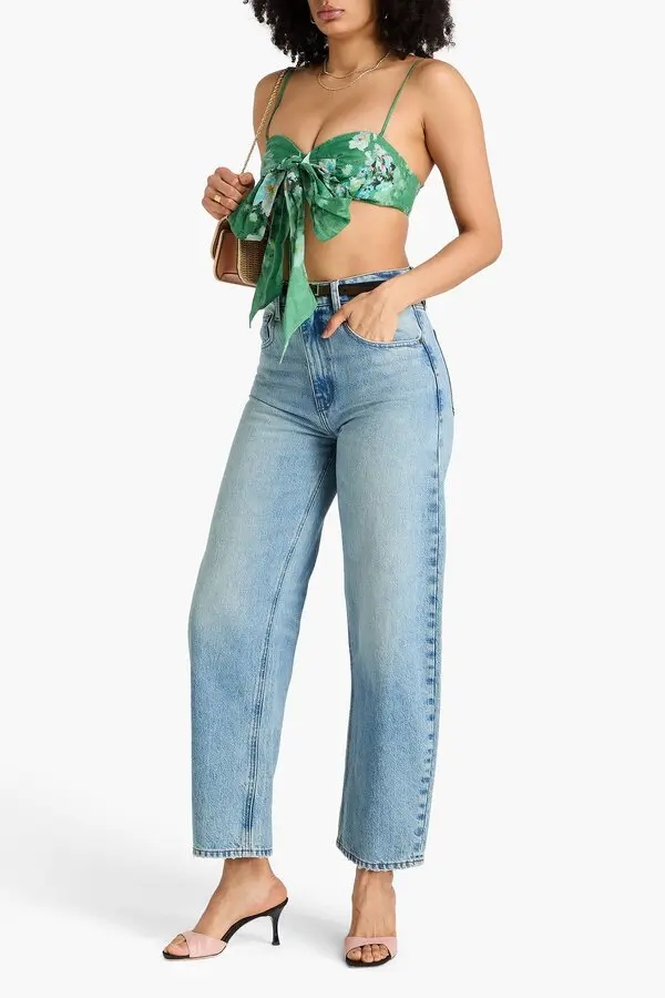 Zimmermann Bowdetailed Floralprint Linen Bra Top