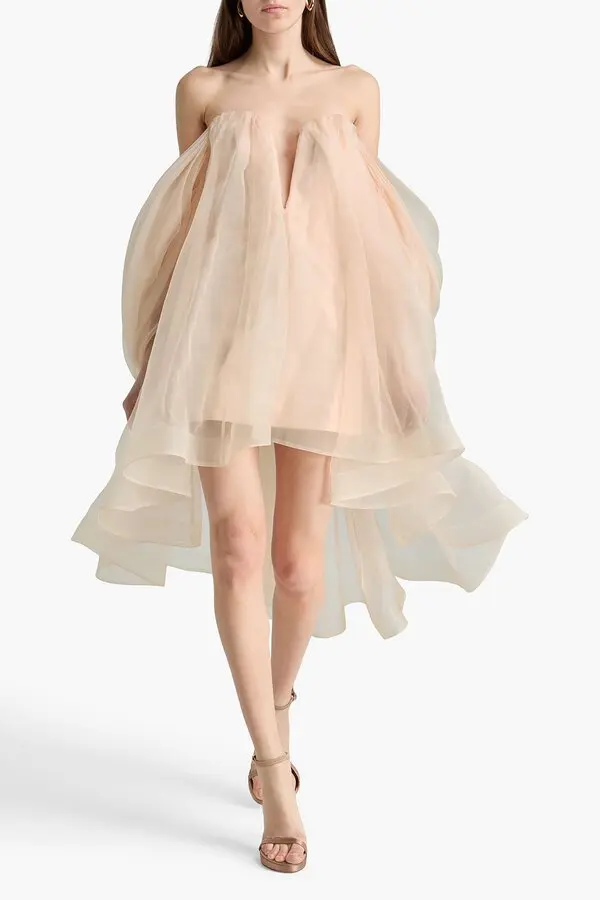 Zimmermann Strapless Silkorganza Bustier Mini Dress