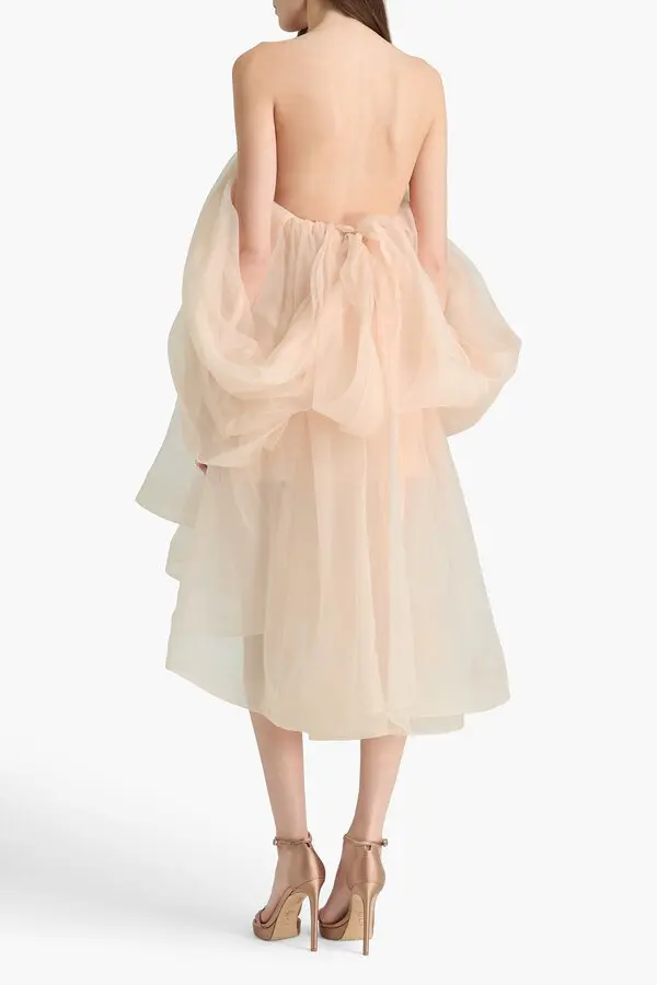 Zimmermann Strapless Silkorganza Bustier Mini Dress