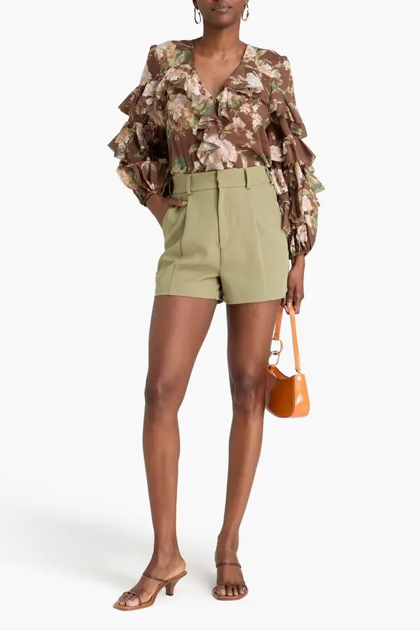 Zimmermann Ruffled Floralprint Cottonvoile Top