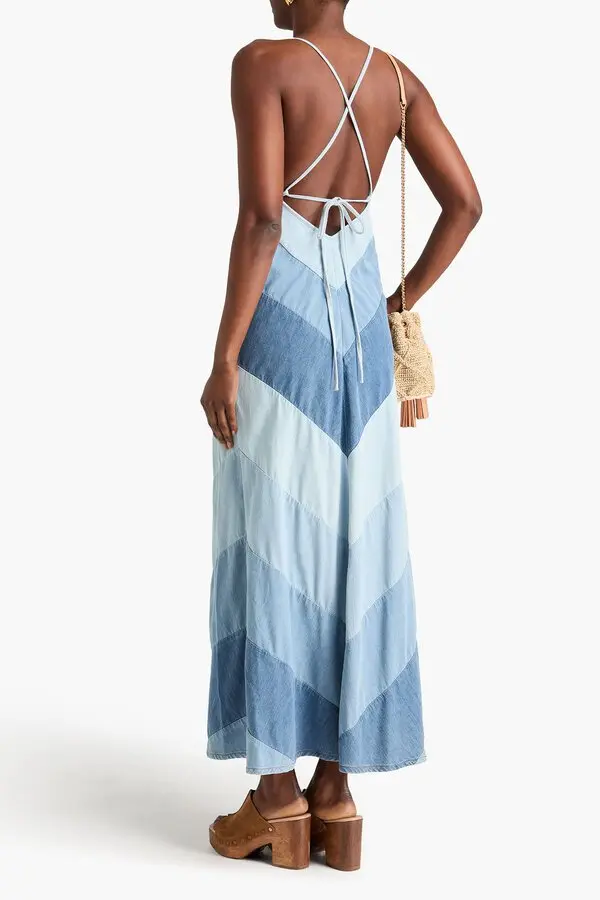 Zimmermann Paneled Denim Maxi Dress