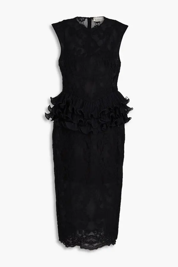 Zimmermann Tiered Corded Lace Midi Dress