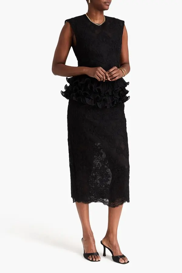 Zimmermann Tiered Corded Lace Midi Dress