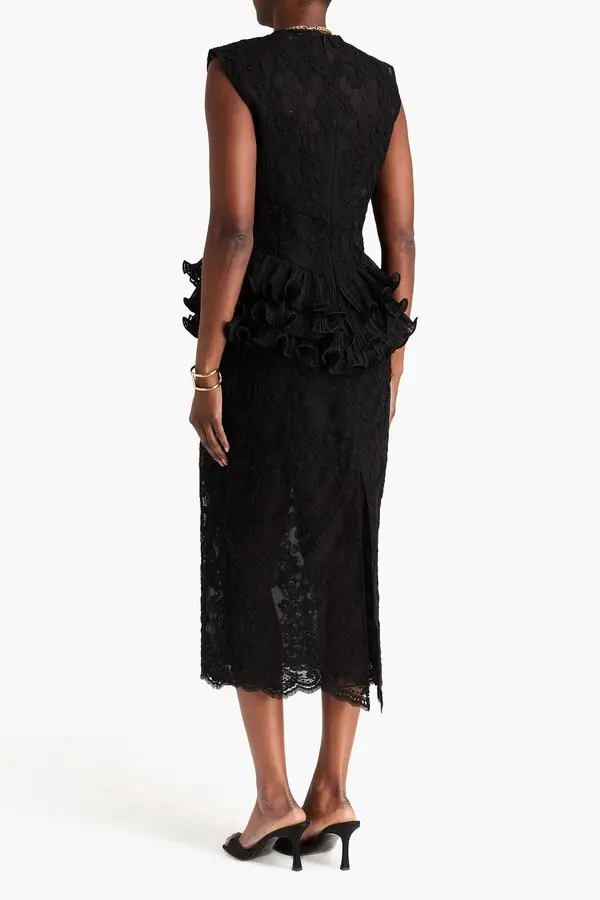 Zimmermann Tiered Corded Lace Midi Dress