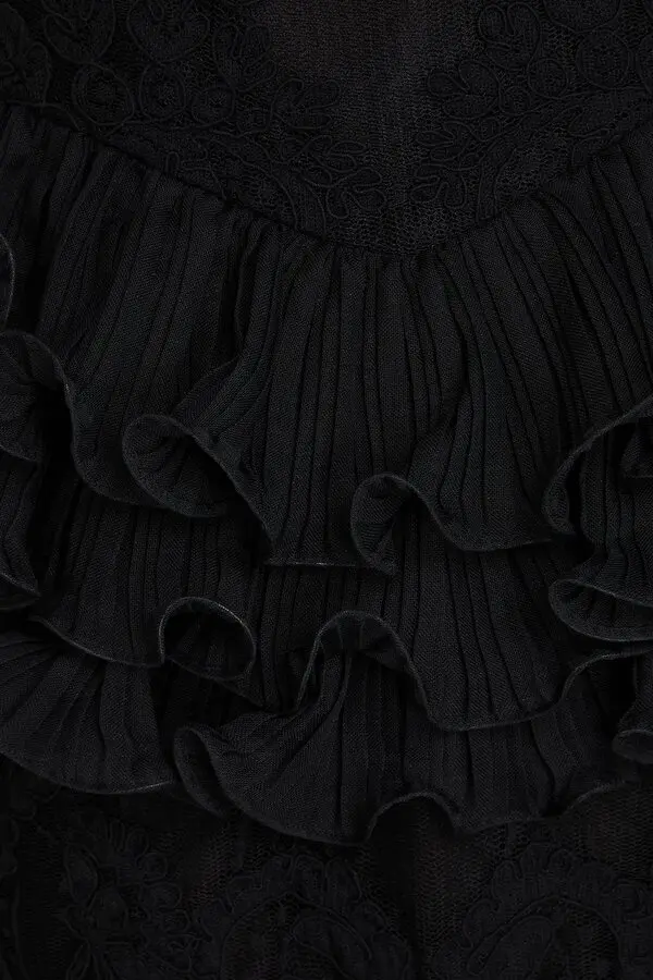 Zimmermann Tiered Corded Lace Midi Dress