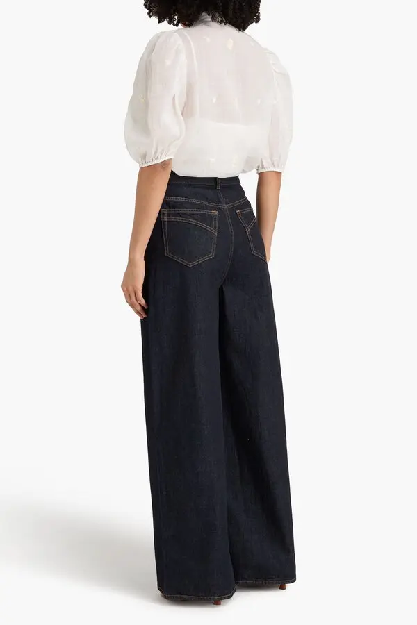 Zimmermann Lacetrimmed Ruffled Ramie Blouse
