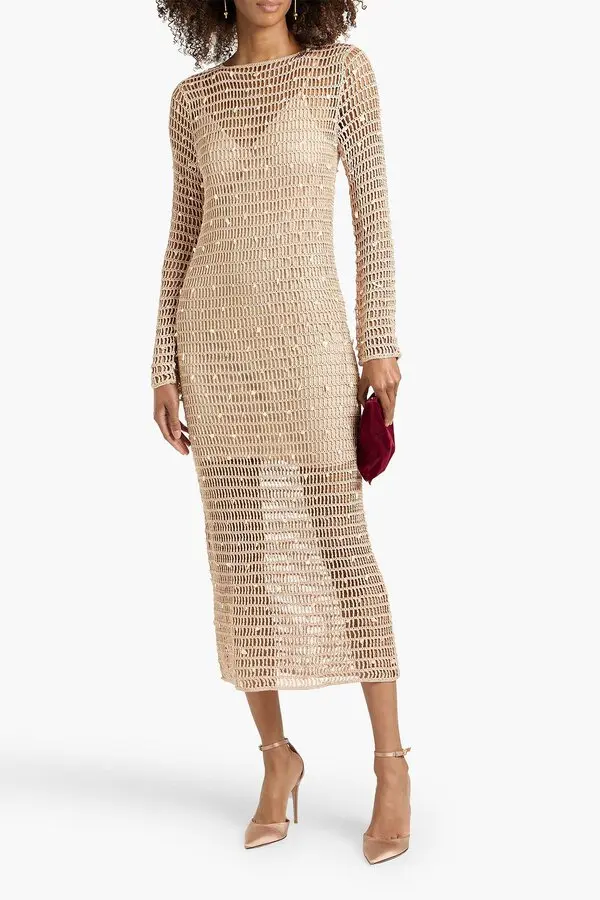 Zimmermann Shellembellished Crochet Midi Dress