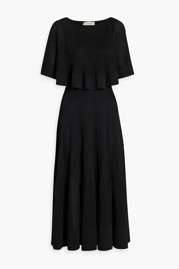 Zimmermann Capeeffect Ribbedknit Midi Dress