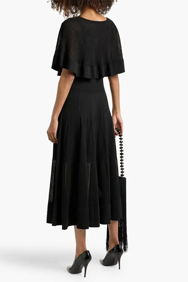Zimmermann Capeeffect Ribbedknit Midi Dress