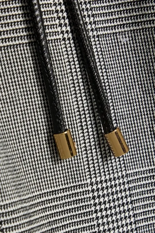 Zimmermann Belted Prince Of Wales Checked Wool-blend Wide-leg Pants