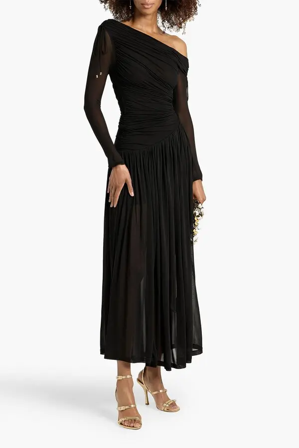 Zimmermann Off-the-shoulder Ruched Stretch-jersey Maxi Dress