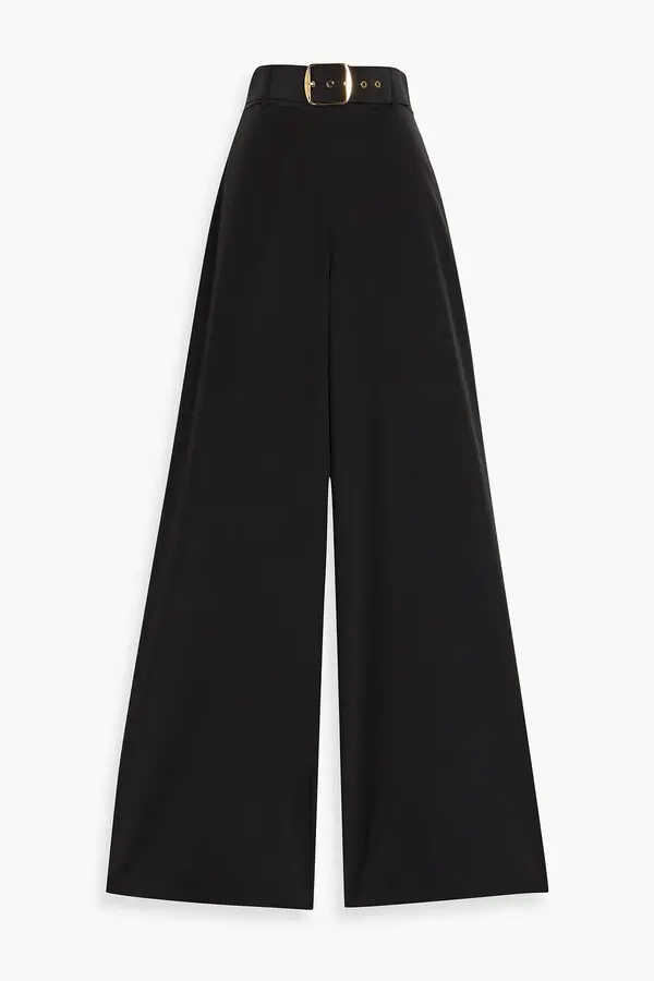 Zimmermann Belted Crepe Wideleg Pants - Black