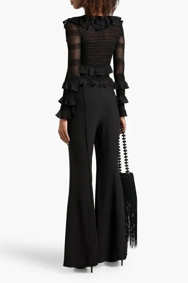 Zimmermann Ruffled Crochetknit Top