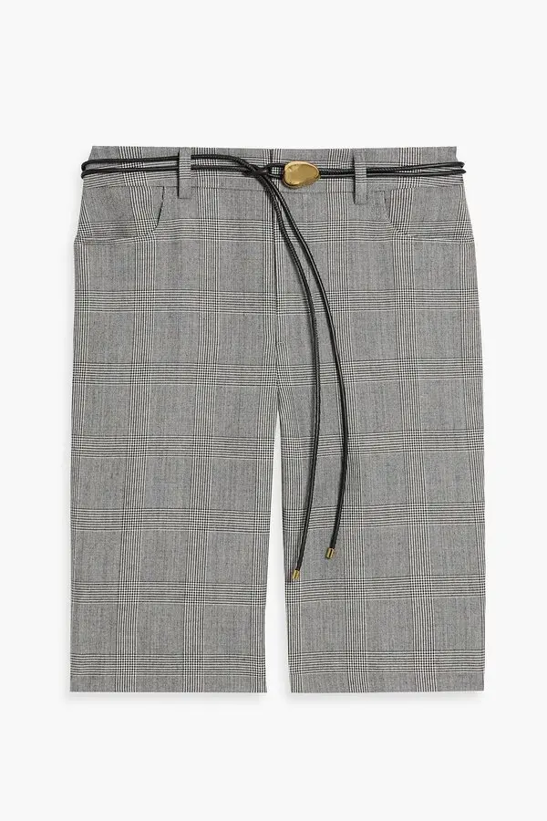 Zimmermann Prince Of Wales Checked Woolblend Shorts - Black