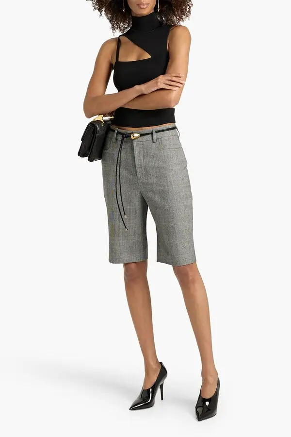 Zimmermann Prince Of Wales Checked Woolblend Shorts