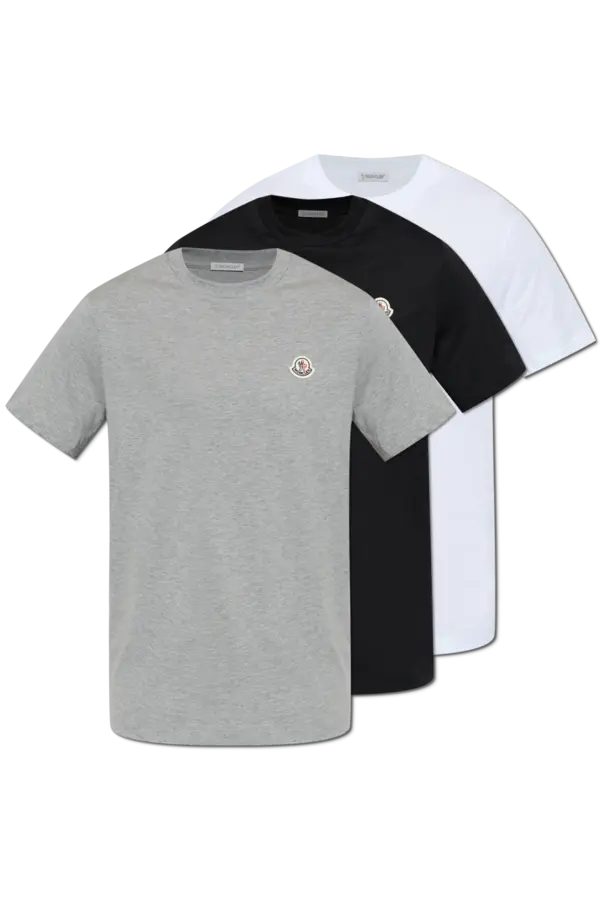 Moncler 3-pack Of T-shirts - Black