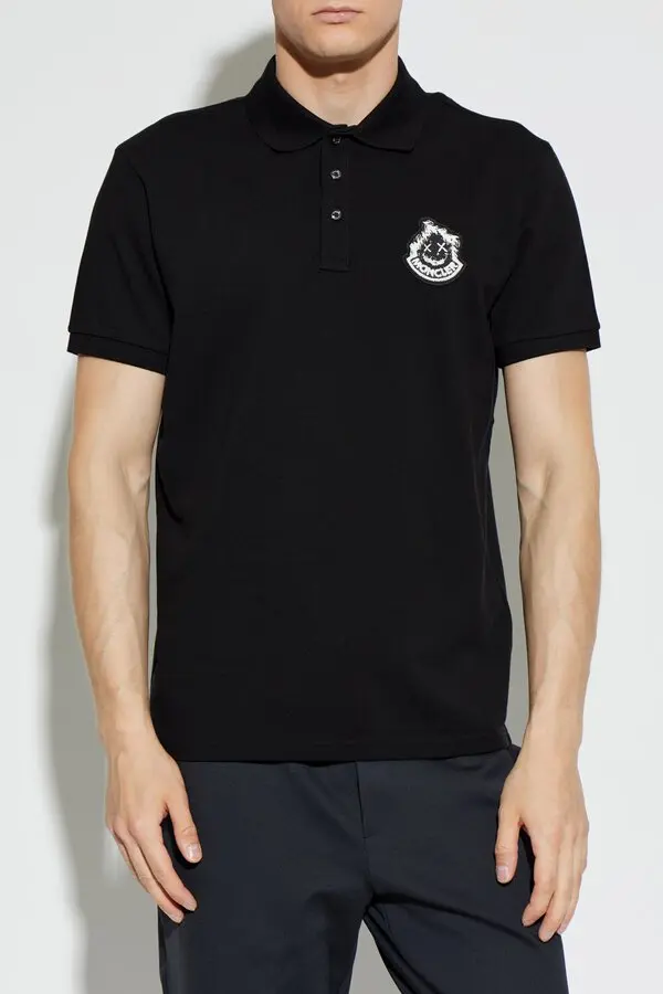 Moncler Polo With Logo Patch