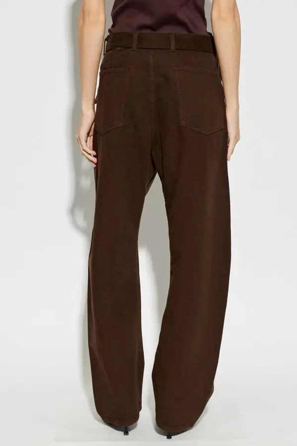 LEMAIRE Belted Wide-leg Jeans In Dark Cotton