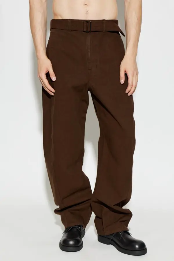 LEMAIRE Belted Wide-leg Jeans In Dark Cotton