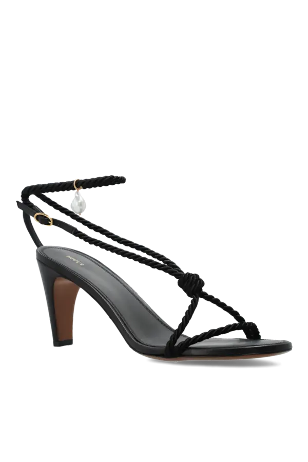 NEOUS Heeled Sandals With Braided Straps And Pearl Embellishment