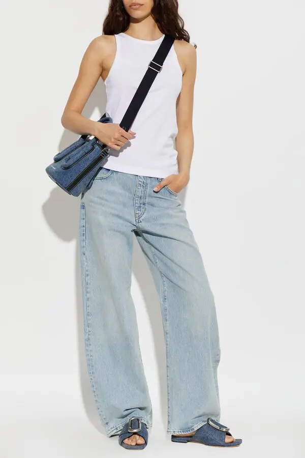 Marc Jacobs Denim Slides With An Applique