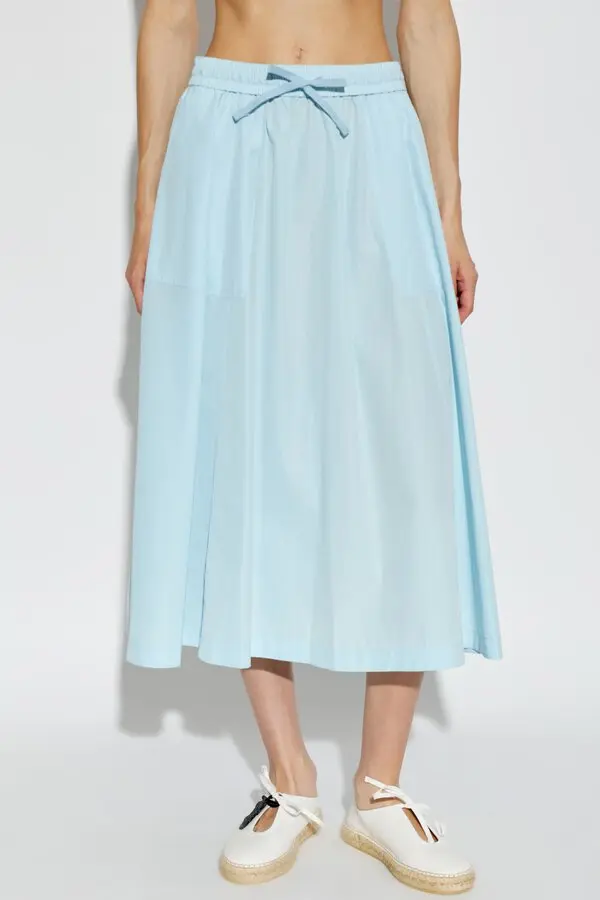 Kenzo Flared Midi Skirt With Logo Patch