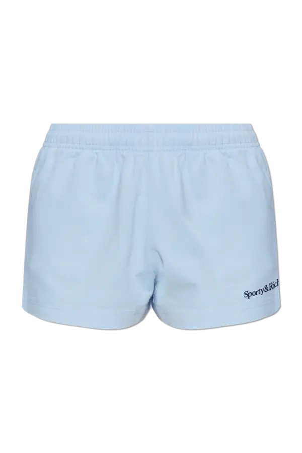SPORTY & RICH Beverly Hills Tennis" Collection Cotton Shorts - Blue