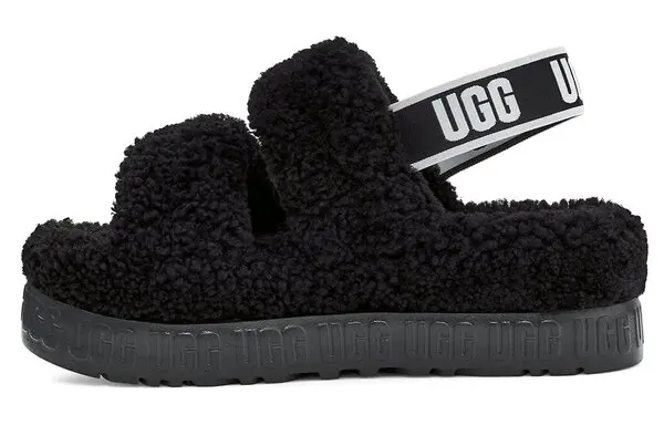 UGG Oh Fluffita Fur Slides - Black