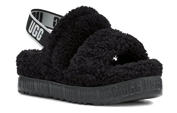 UGG Oh Fluffita Fur Slides - Black