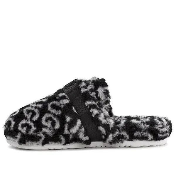 UGG Super Fluff Slipper - Black/white