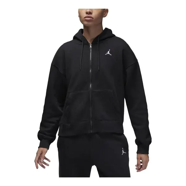 JORDAN Brooklyn Fleece Full-zip Hoodie - Black/white