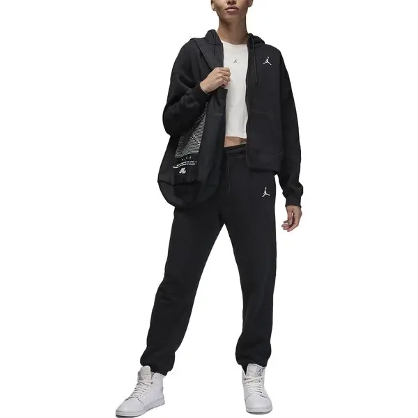 JORDAN Brooklyn Fleece Full-zip Hoodie - Black/white