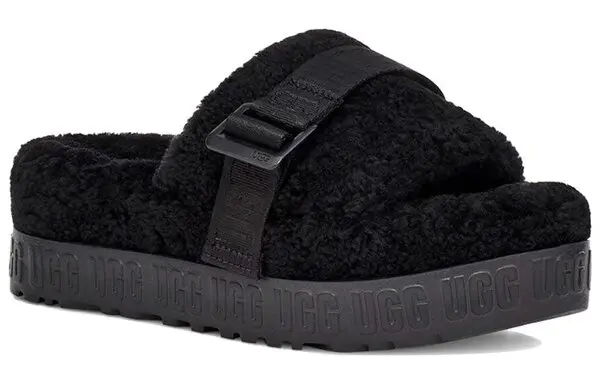 UGG Fluffita Thick Sole Slipper - Black