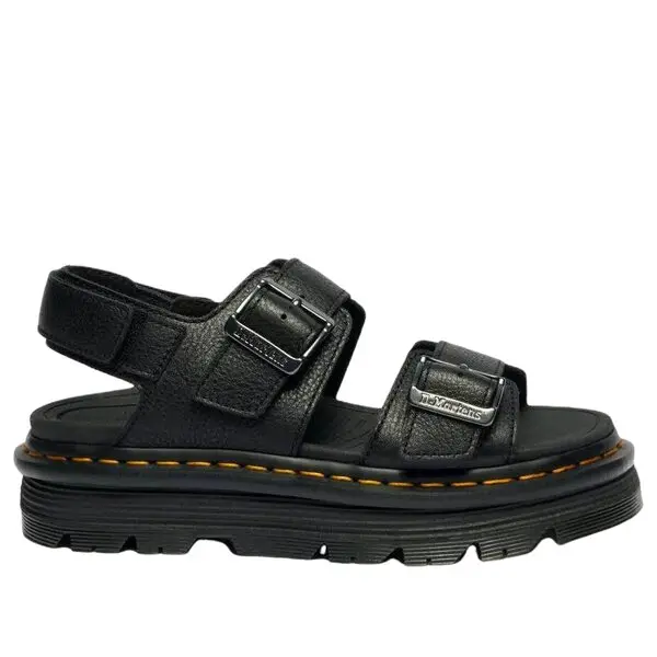 Dr. Martens Zebzag Pisa Leather Platform Sandals - Black