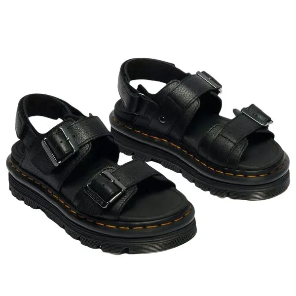 Dr. Martens Zebzag Pisa Leather Platform Sandals - Black