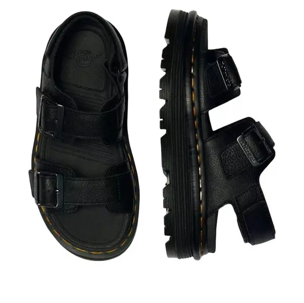 Dr. Martens Zebzag Pisa Leather Platform Sandals - Black