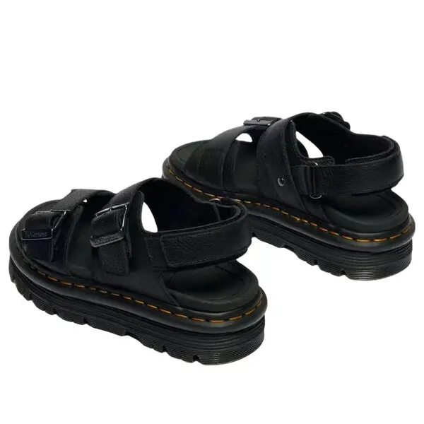 Dr. Martens Zebzag Pisa Leather Platform Sandals - Black