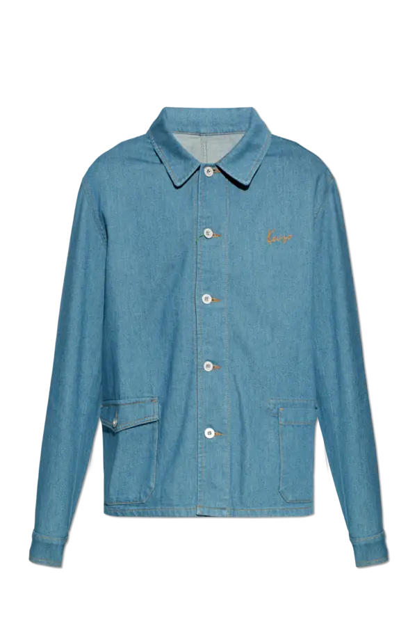 Kenzo Denim Shirt With Embroidered Logo