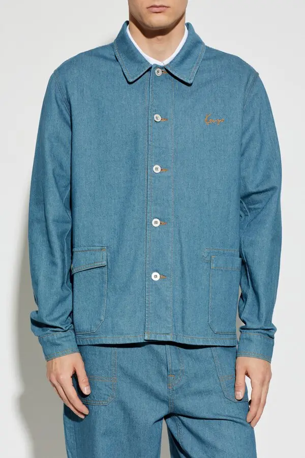 Kenzo Denim Shirt With Embroidered Logo
