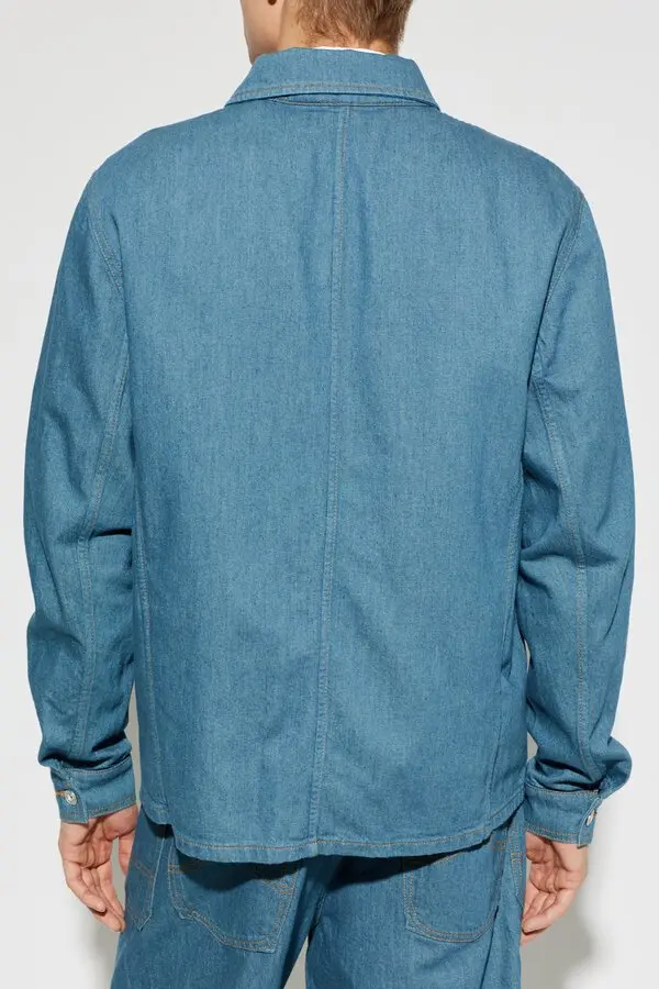 Kenzo Denim Shirt With Embroidered Logo