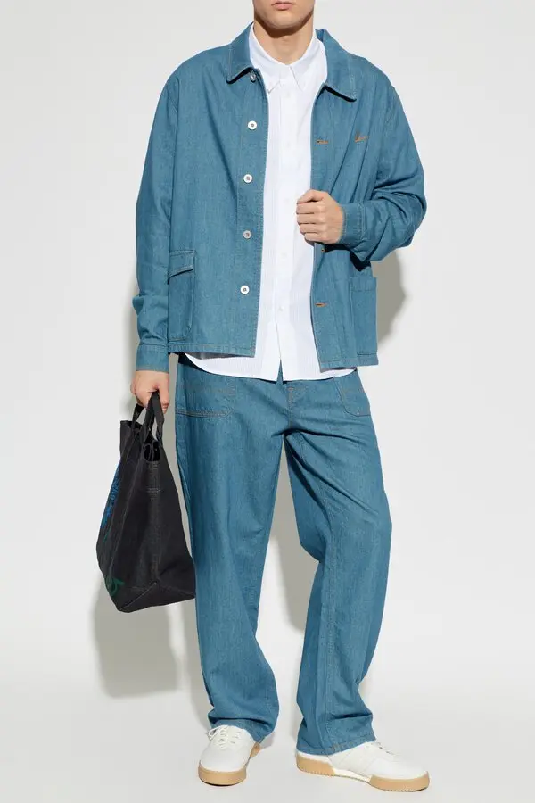 Kenzo Straight-leg Jeans In Light Wash Denim