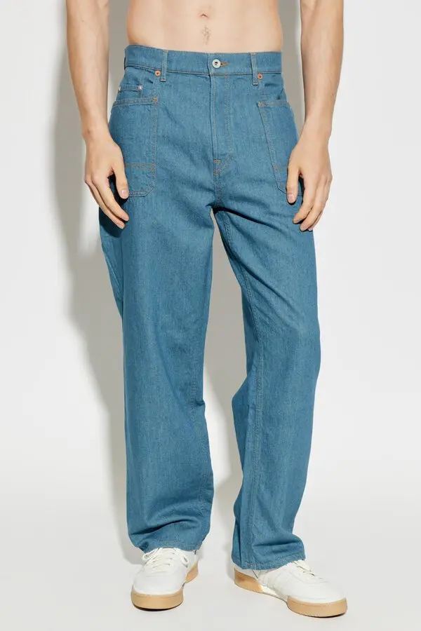 Kenzo Straight-leg Jeans In Light Wash Denim