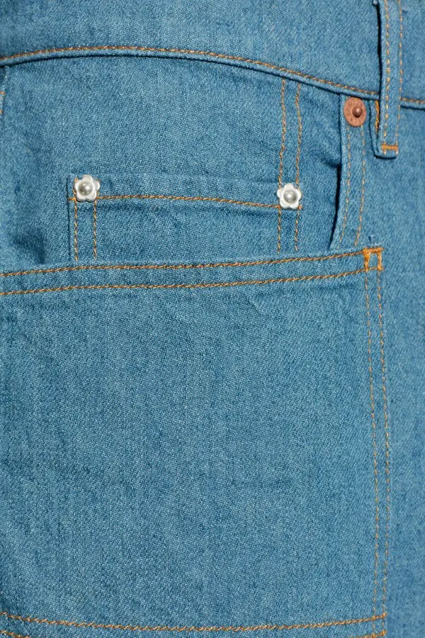 Kenzo Straight-leg Jeans In Light Wash Denim