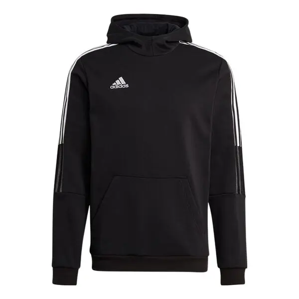 Adidas Logo Hoodie With Striped Detailing - Black