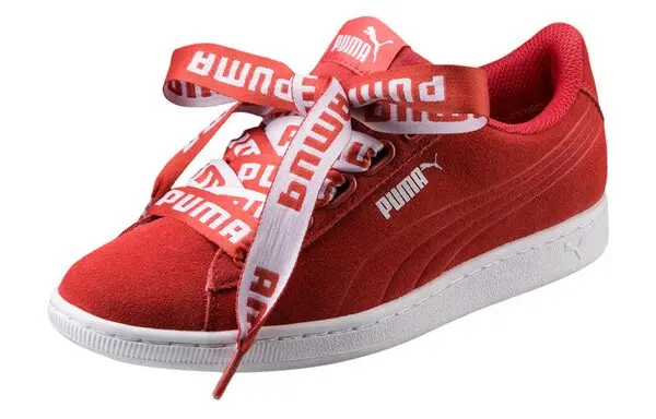 PUMA Vikky Ribbon Bold Low Top Sneakers - Red