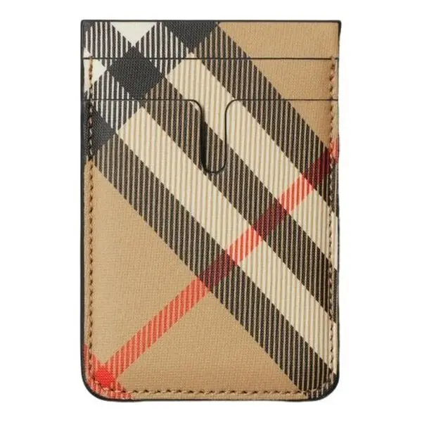 Burberry 26 Check Magnetic Card Case - Sand