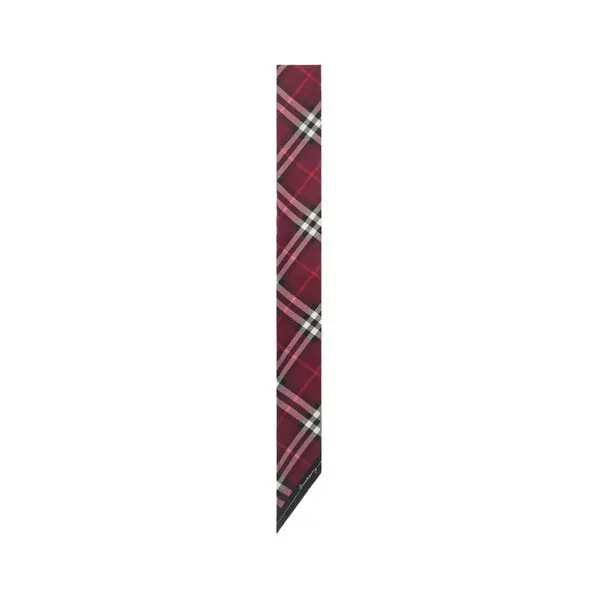 Burberry 25 Checked Silk Scarf - Red