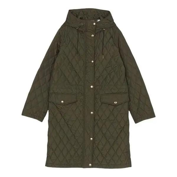 Burberry Hillgate Quilted Coat - Green