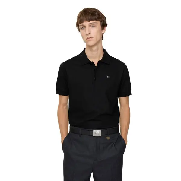 Burberry 25 Metal Ekd Cotton Polo Shirt - Black