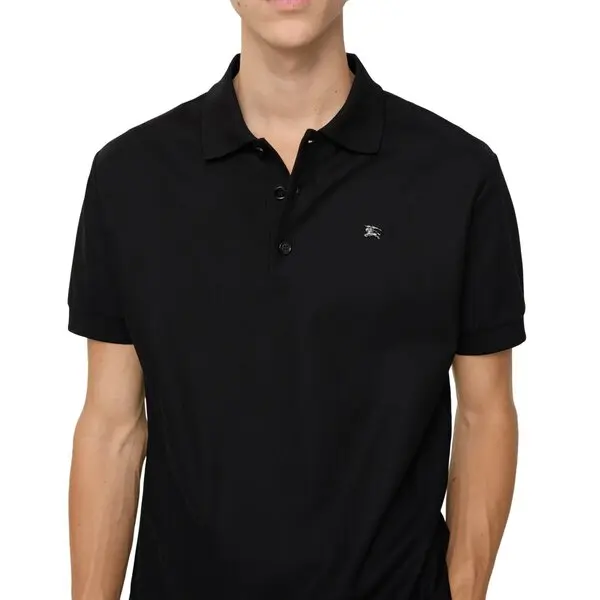 Burberry 25 Metal Ekd Cotton Polo Shirt - Black